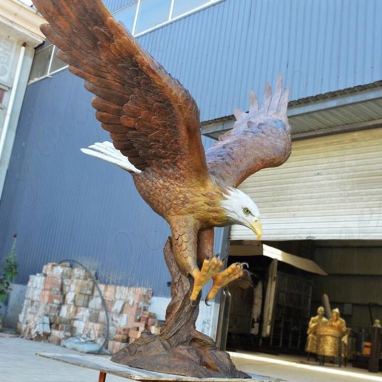 Life Size Bronze Bald Eagle Outdoor Statue – Custom Animal Sculptures